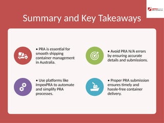 Step-by-Step Guide to Pre-Receival Advice in Australia | PPTX