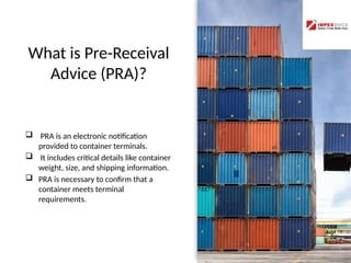 Step-by-Step Guide to Pre-Receival Advice in Australia | PPTX