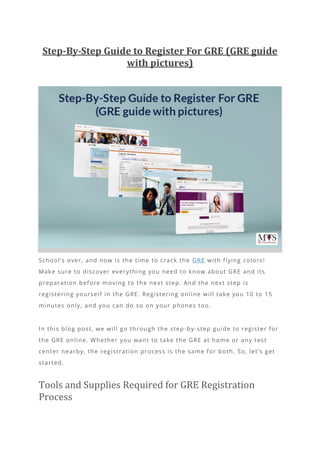Step-By-Step Guide to Register For GRE (GRE guide with pictures) | PDF