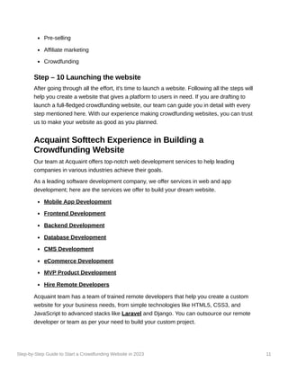 Step-by-Step Guide to Start a Crowdfunding Website in 2023 | PDF