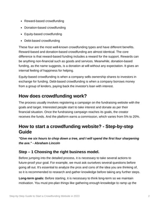 Step-by-Step Guide to Start a Crowdfunding Website in 2023 | PDF