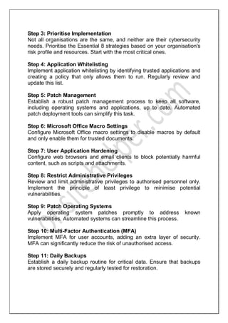 Step-by-Step Implementation of the Essential 8 Cybersecurity Framework ...
