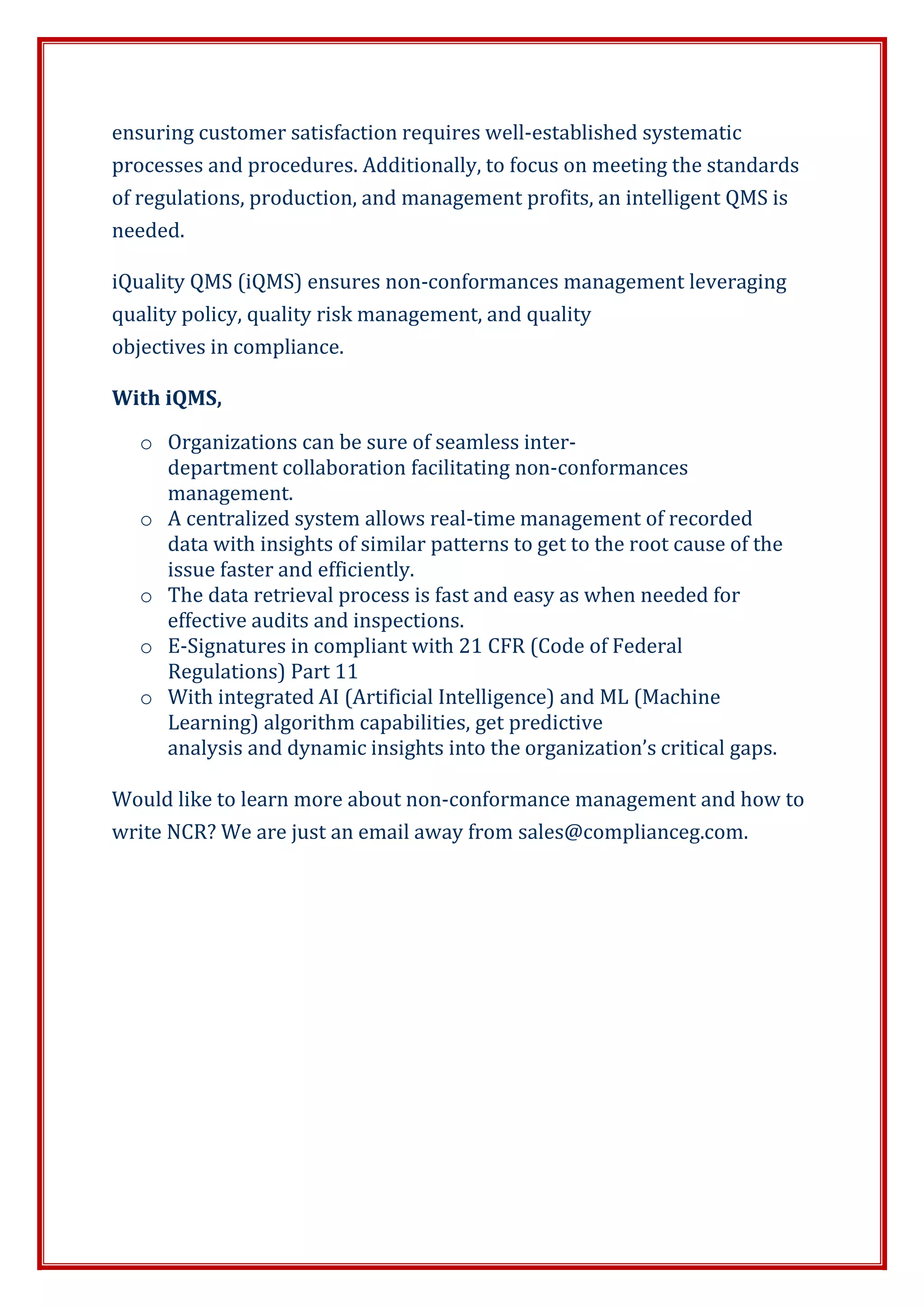 Step by-step instructions to write a non-conformance report | PDF