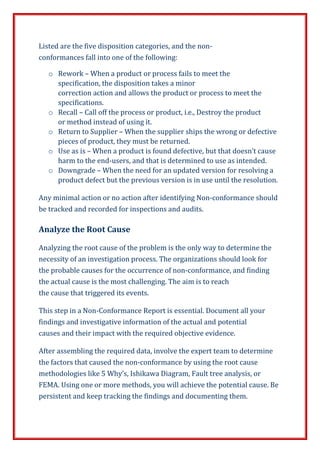 Step by-step instructions to write a non-conformance report | PDF