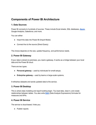 Power BI Architecture: Step-by-Step Guide | PDF