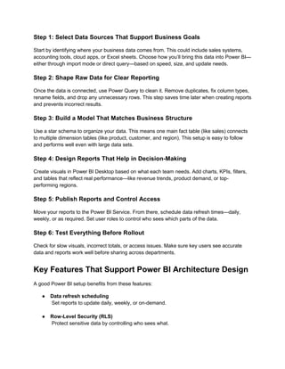 Power BI Architecture: Step-by-Step Guide | PDF