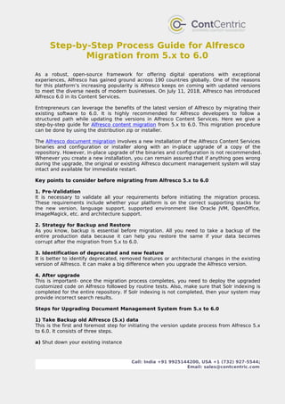 Step by-step process guide for alfresco migration from 5.x to 6.0 | PDF