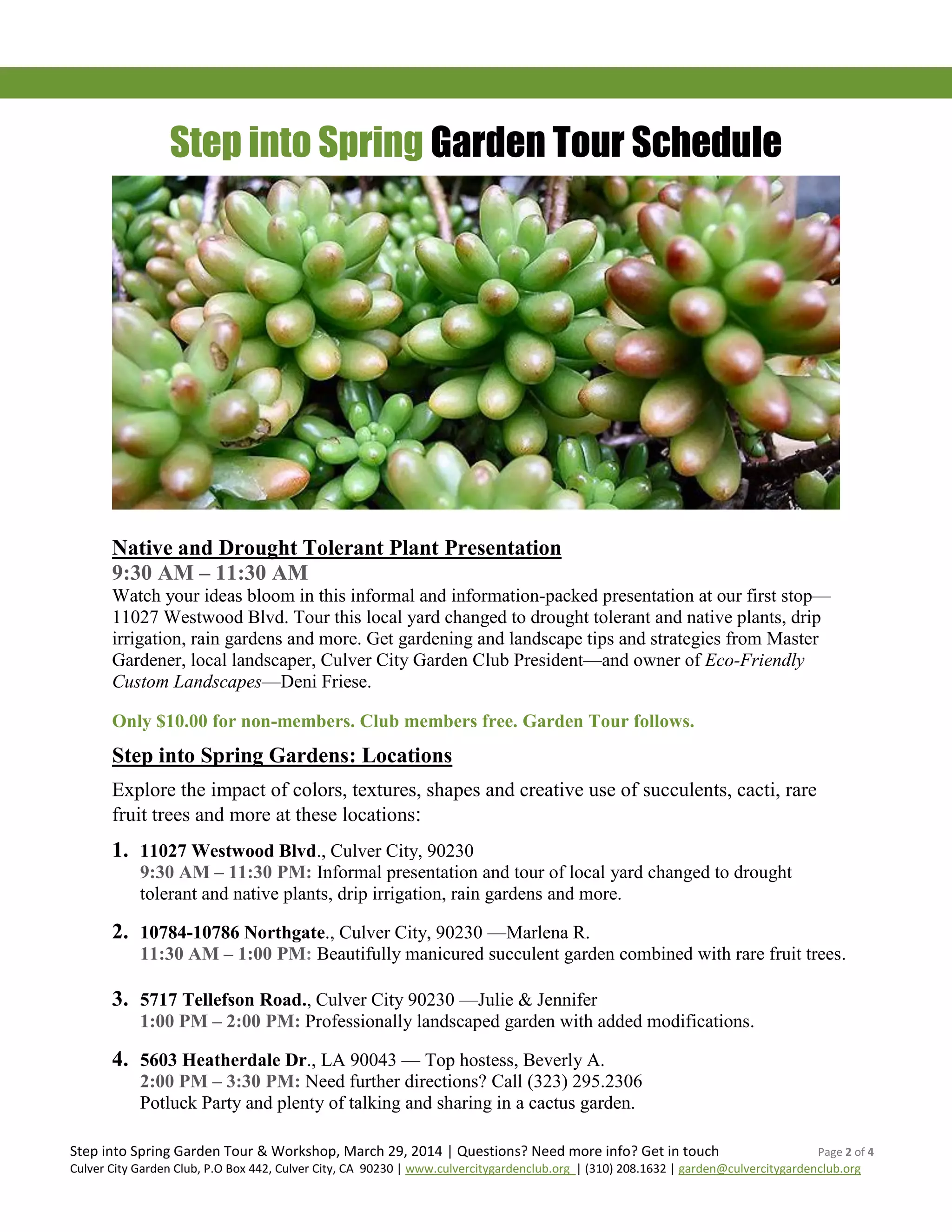 Step into Spring Garden Tour and Workshop | PDF