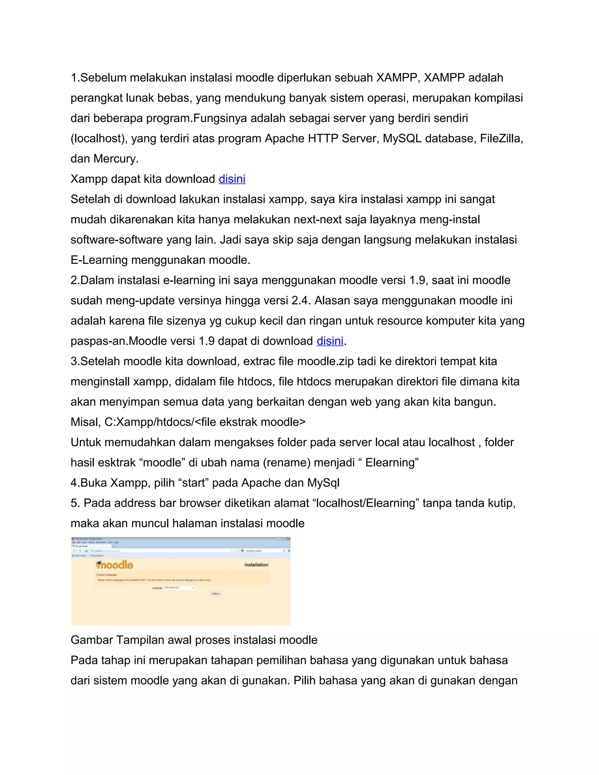 Step step instalasi moodle | PDF