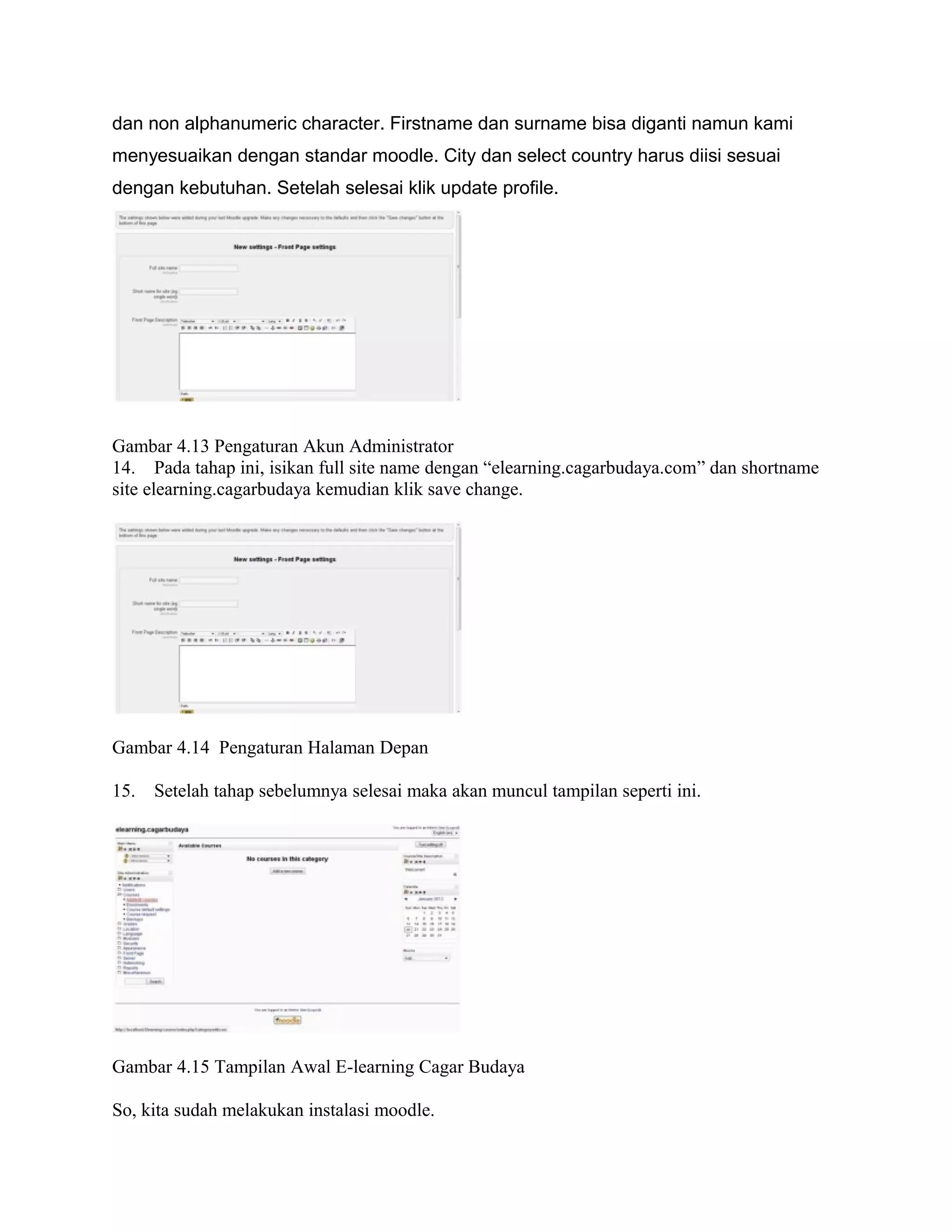 Step step instalasi moodle | PDF
