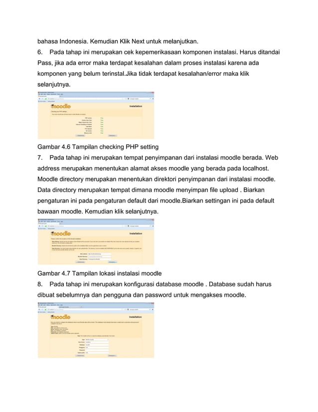 Step step instalasi moodle | PDF