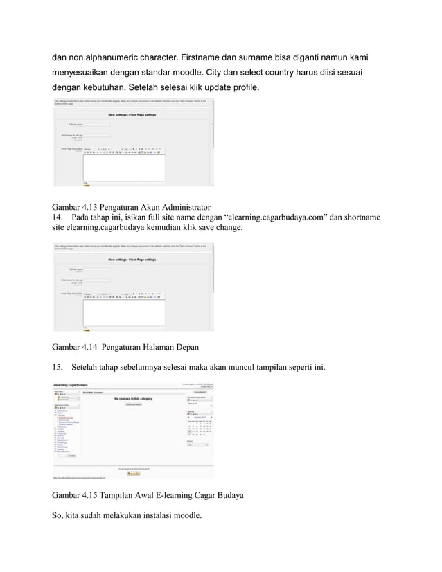 Step step instalasi moodle | PDF