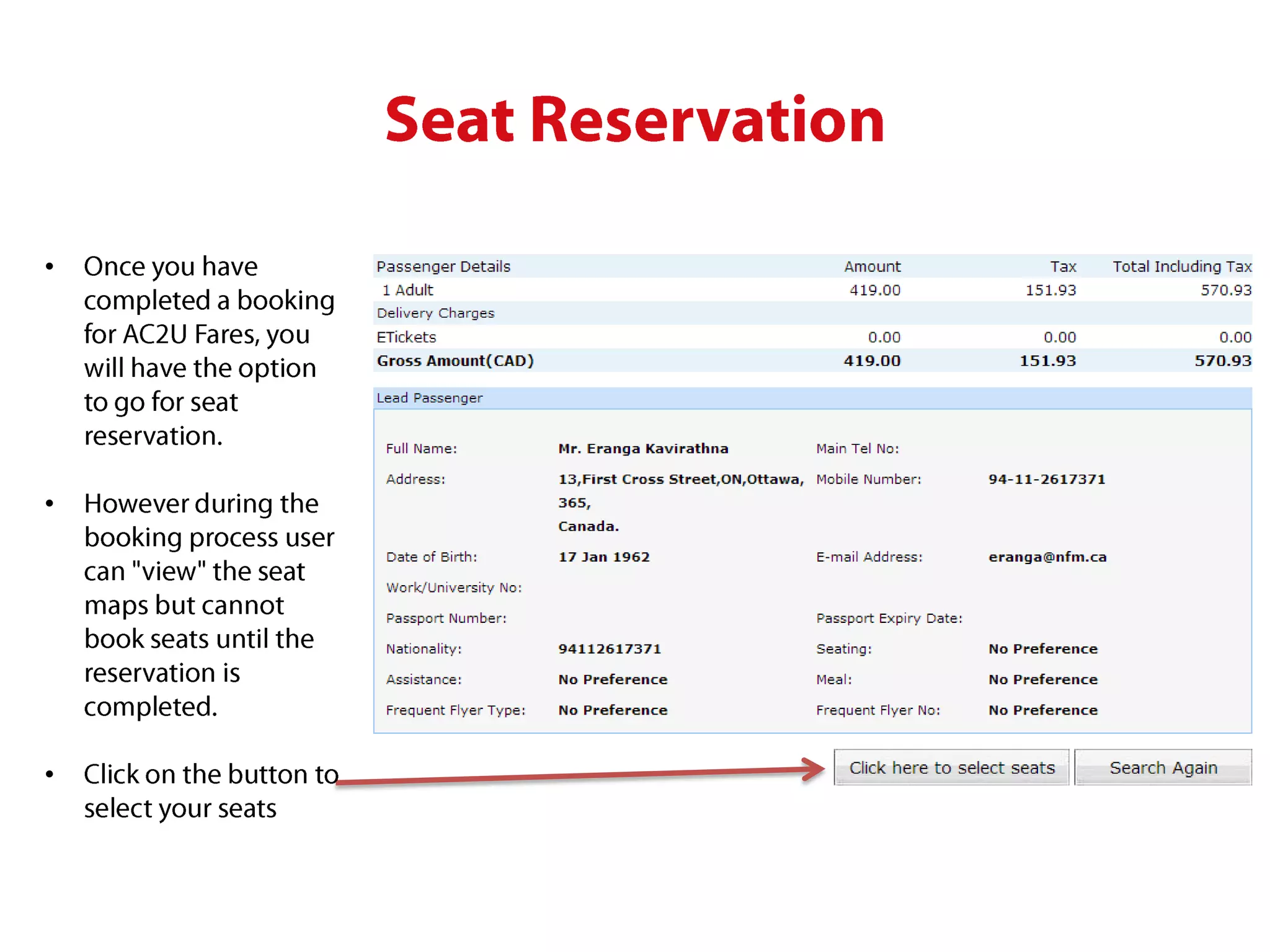The Flight Engine (TFE) B2B Seat Reservation - AC2U Airline Seat ...