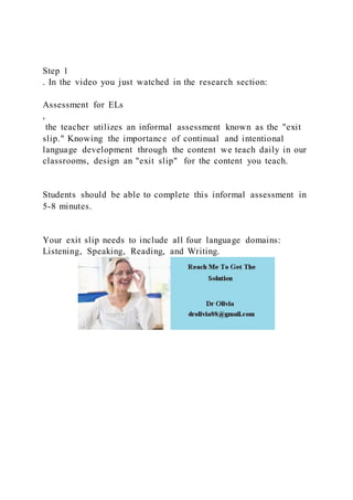 Step 1. In the video you just watched in the research section | DOCX