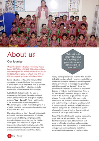 Step 1 Balwadi - 6 years journey | PDF