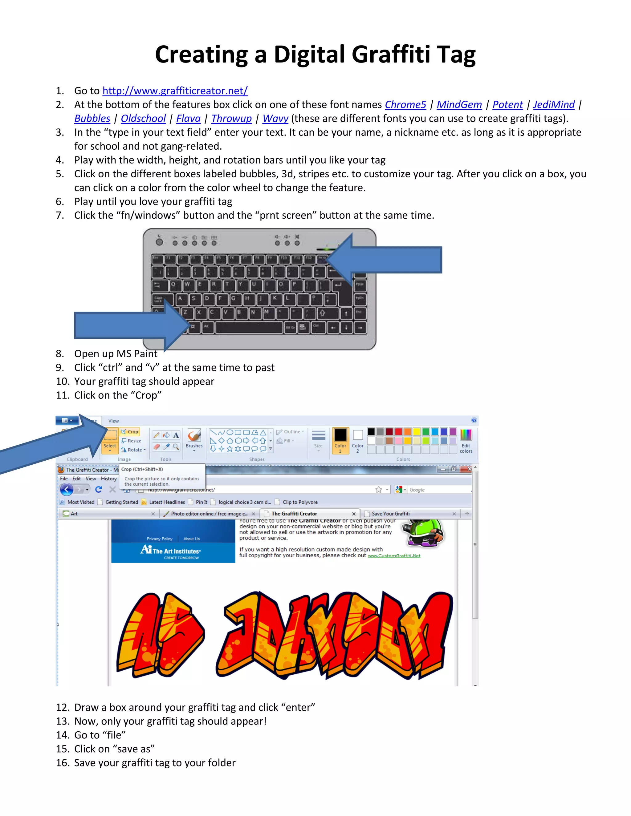 Step 1 creating a digital graffiti tag | PDF