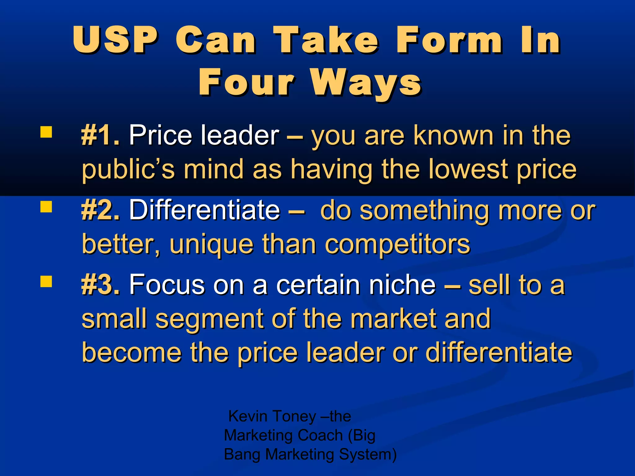 How To Develop Your USP (Unique Selling Proposition) | PPT