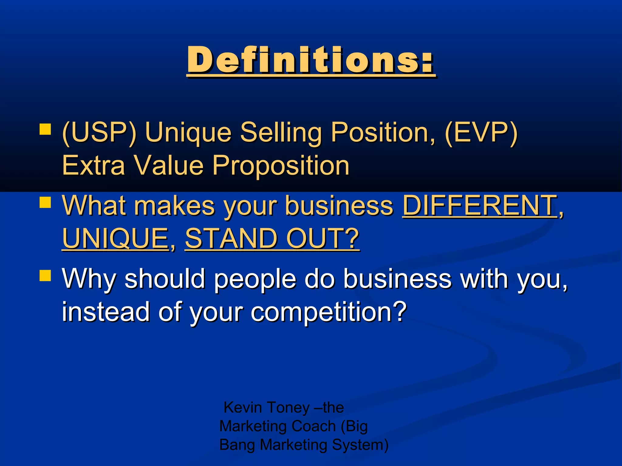 How To Develop Your USP (Unique Selling Proposition) | PPT
