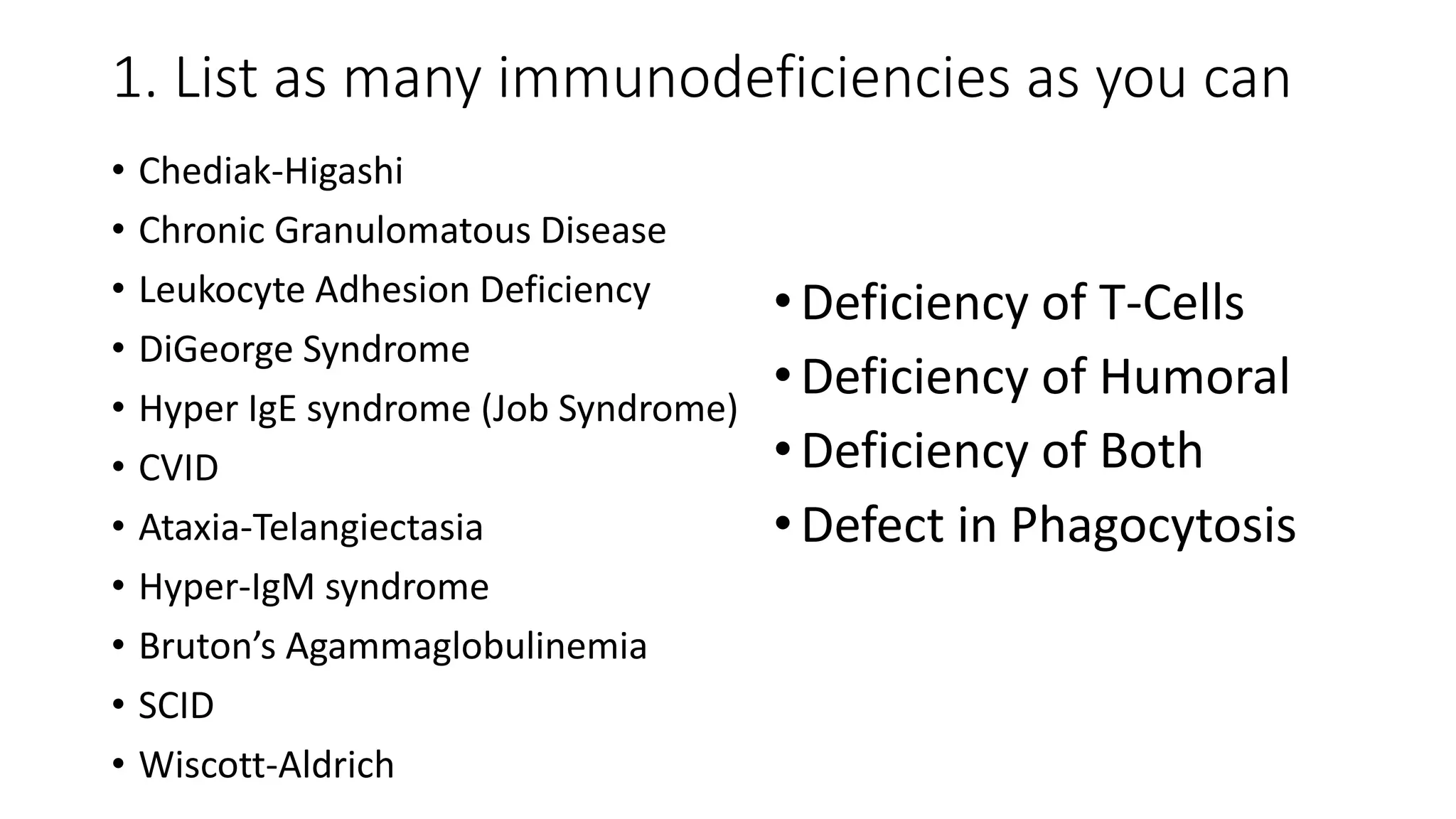 Step 1 Review of Immunodeficiencies | PPTX