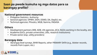 Updating the Barangay Database for BDP Formulation | PPTX