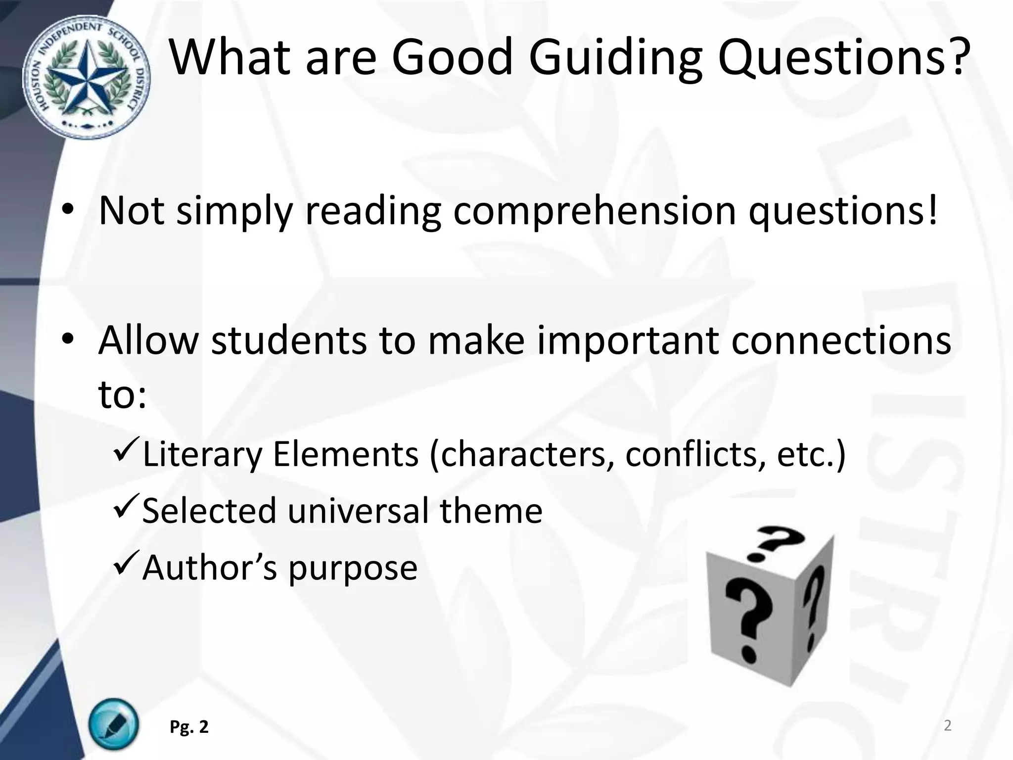 Step 3- Developing Guiding Questions | PPT