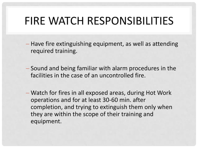Step 3 duties and fire watch | PPTX | Indoor Environmental Quality ...