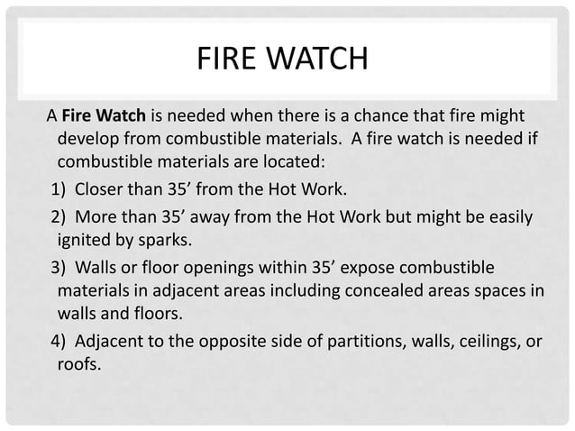 Step 3 duties and fire watch | PPT