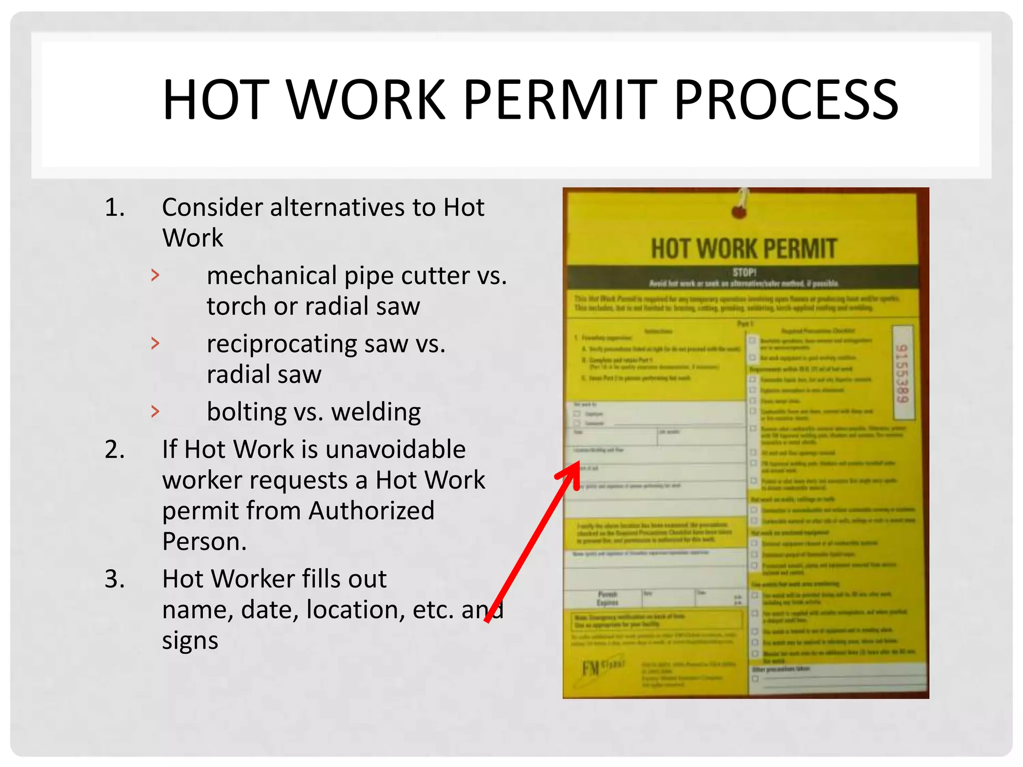 Step 6 hot work permit | PPTX