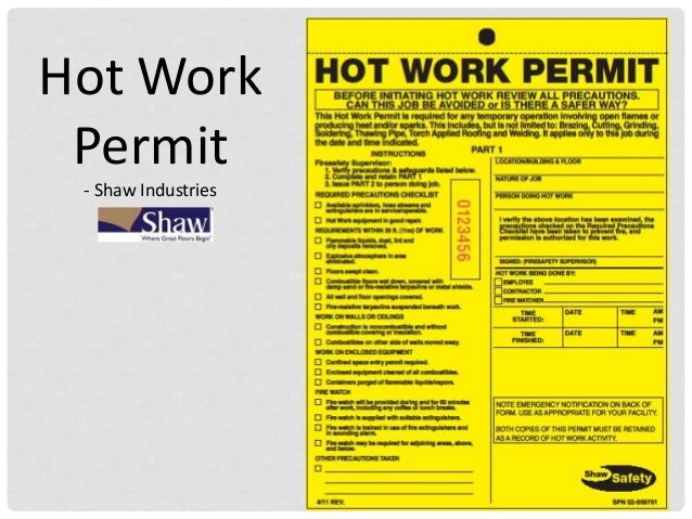 Step 6 hot work permit