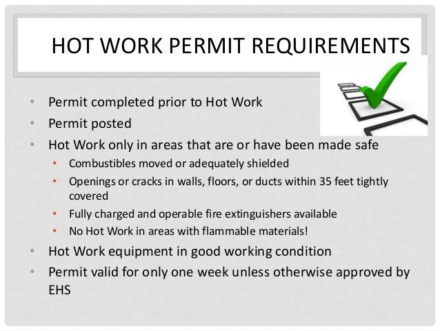 Step 6 hot work permit
