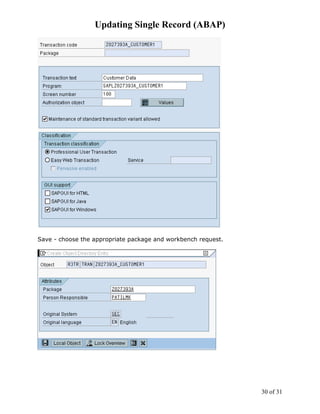Step bystep abap_changinga_singlerecord | PDF | Programming Languages | Computing