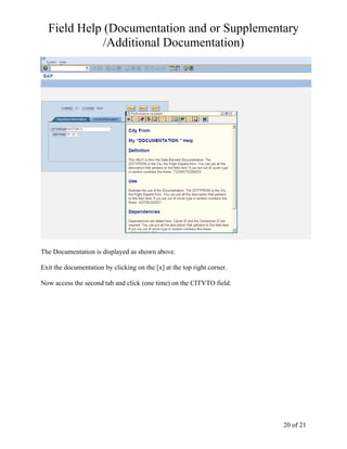 Step bystep abap_field help or documentation | PDF