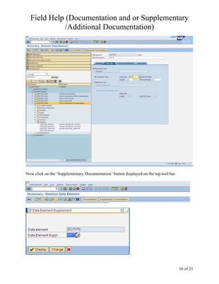 Step bystep abap_fieldhelpordocumentation | PDF