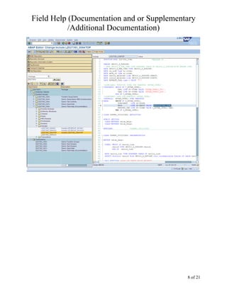 Step bystep abap_fieldhelpordocumentation | PDF