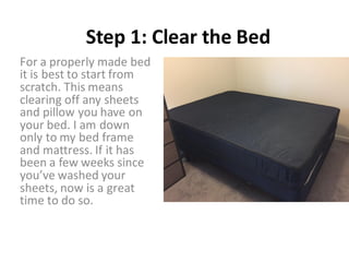 STEP BY STEP BED MAKING PROCEDURE | PPT