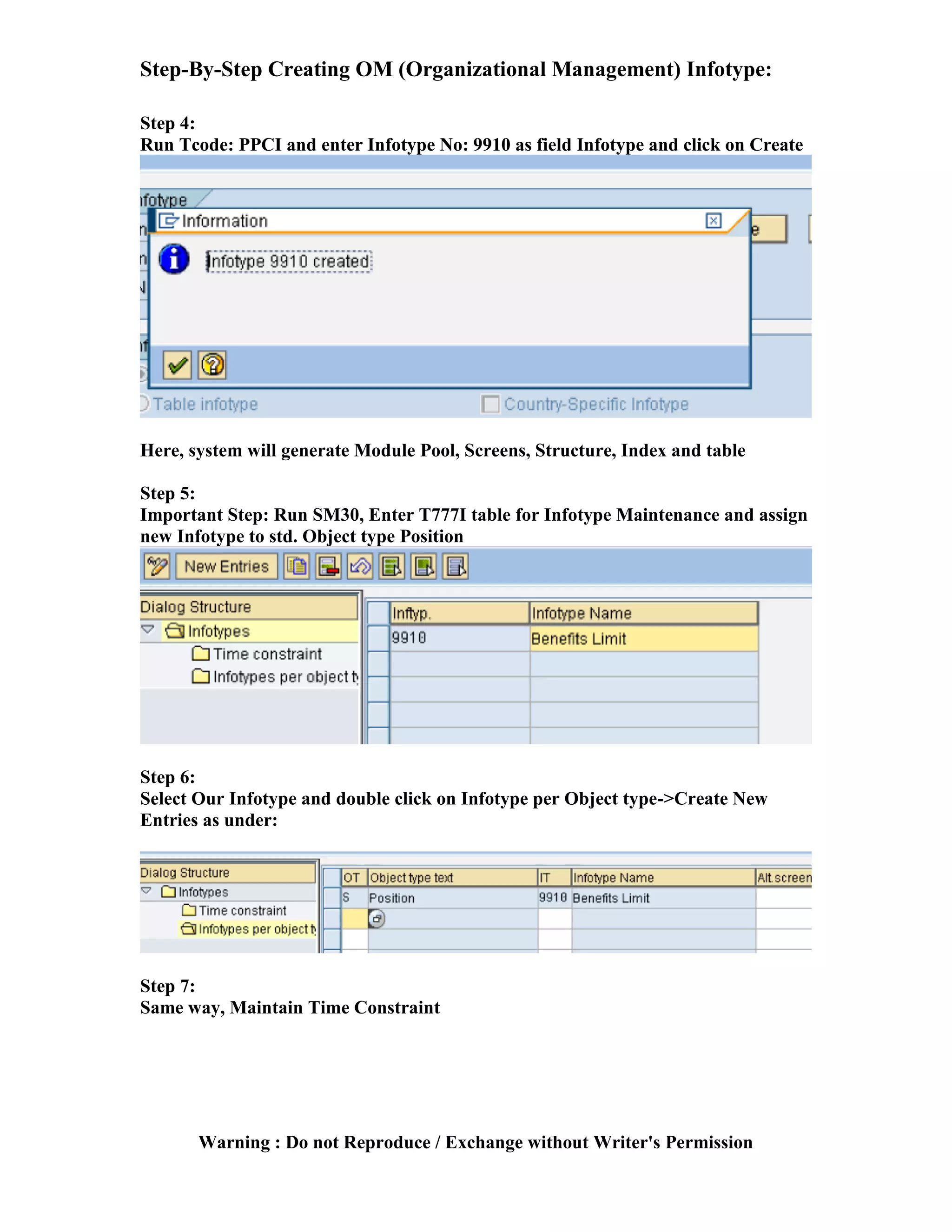 Step by step_create_om_infotype | PDF