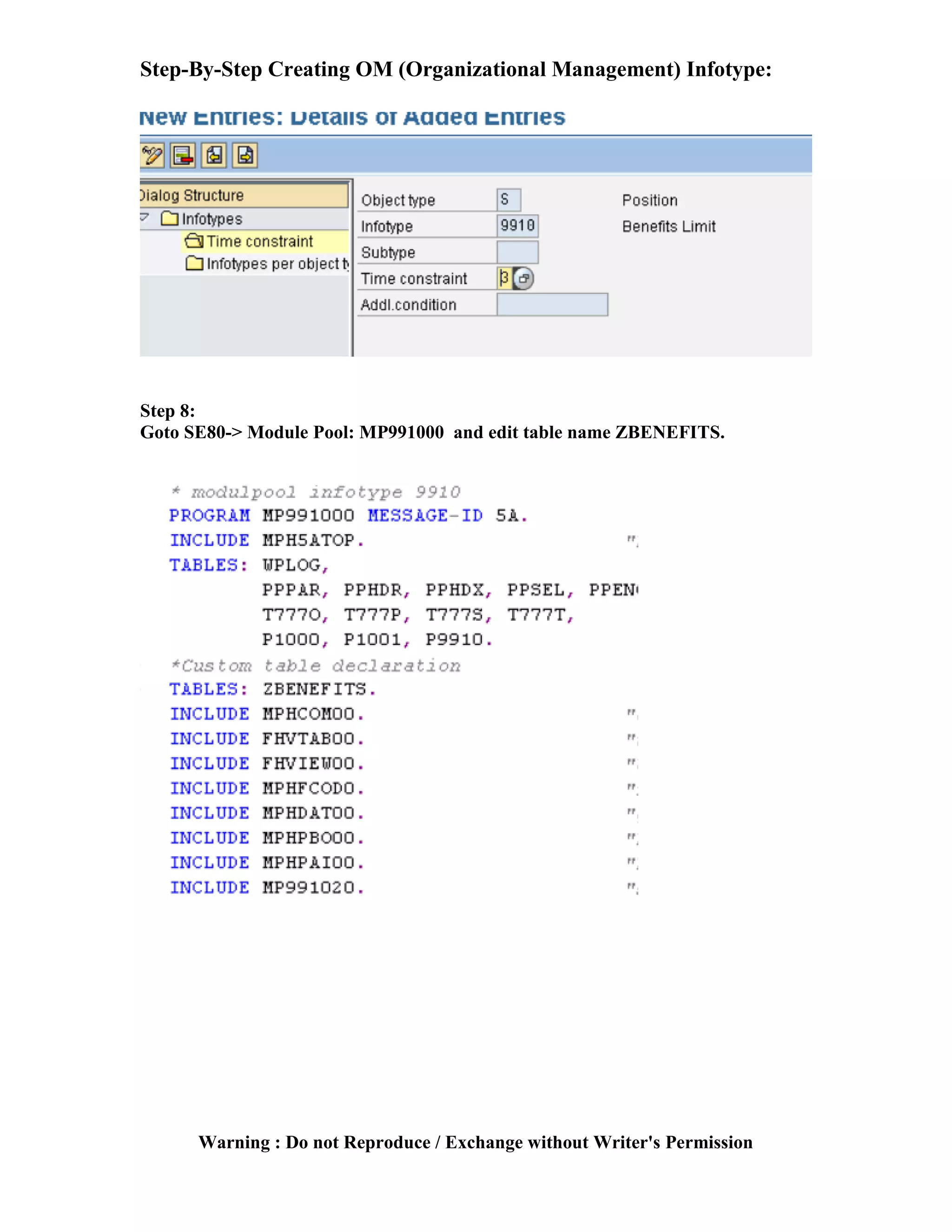 Step by step_create_om_infotype | PDF