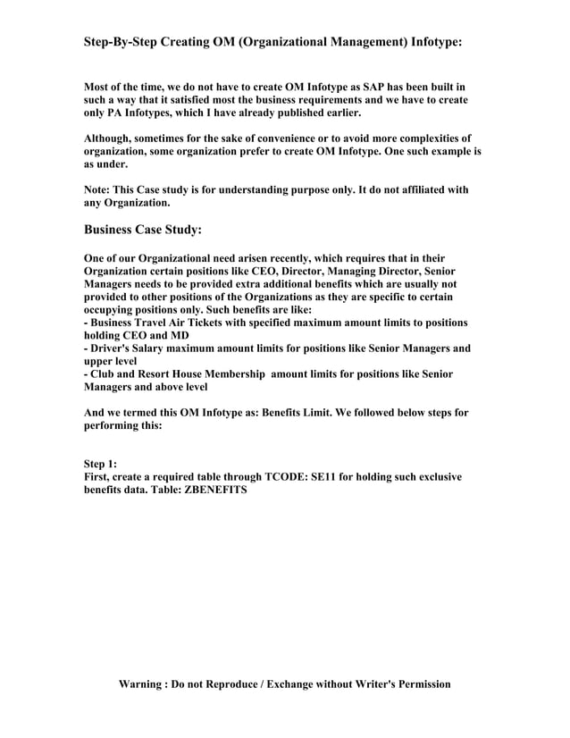 Step by step_create_om_infotype | PDF | Technology & Computing