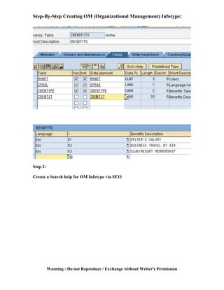 Step by step_create_om_infotype | PDF