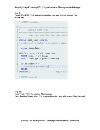 Step by step_create_om_infotype | PDF