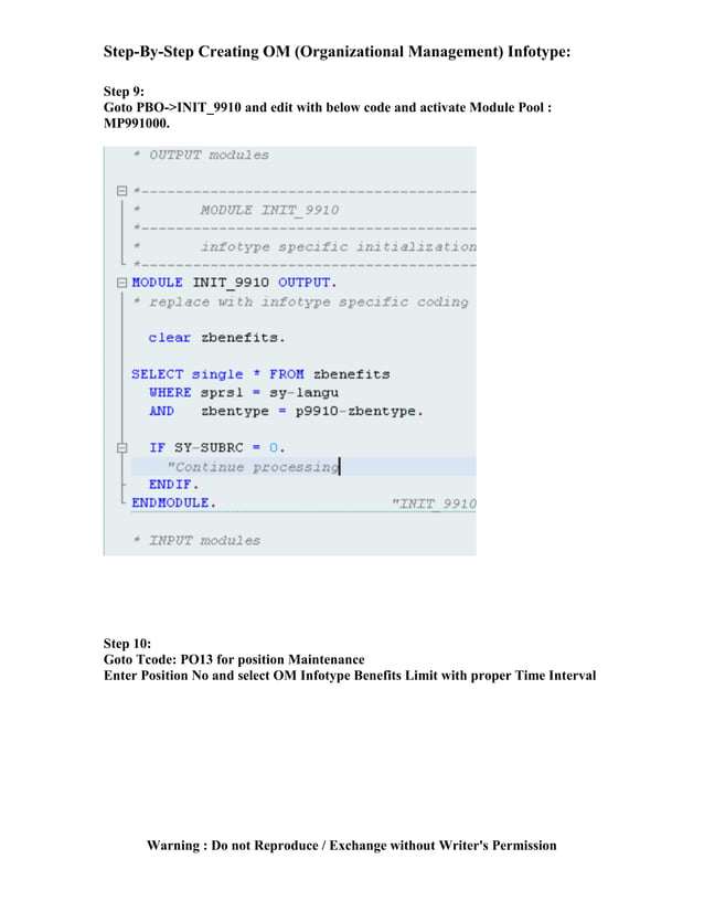 Step by step_create_om_infotype | PDF | Technology & Computing