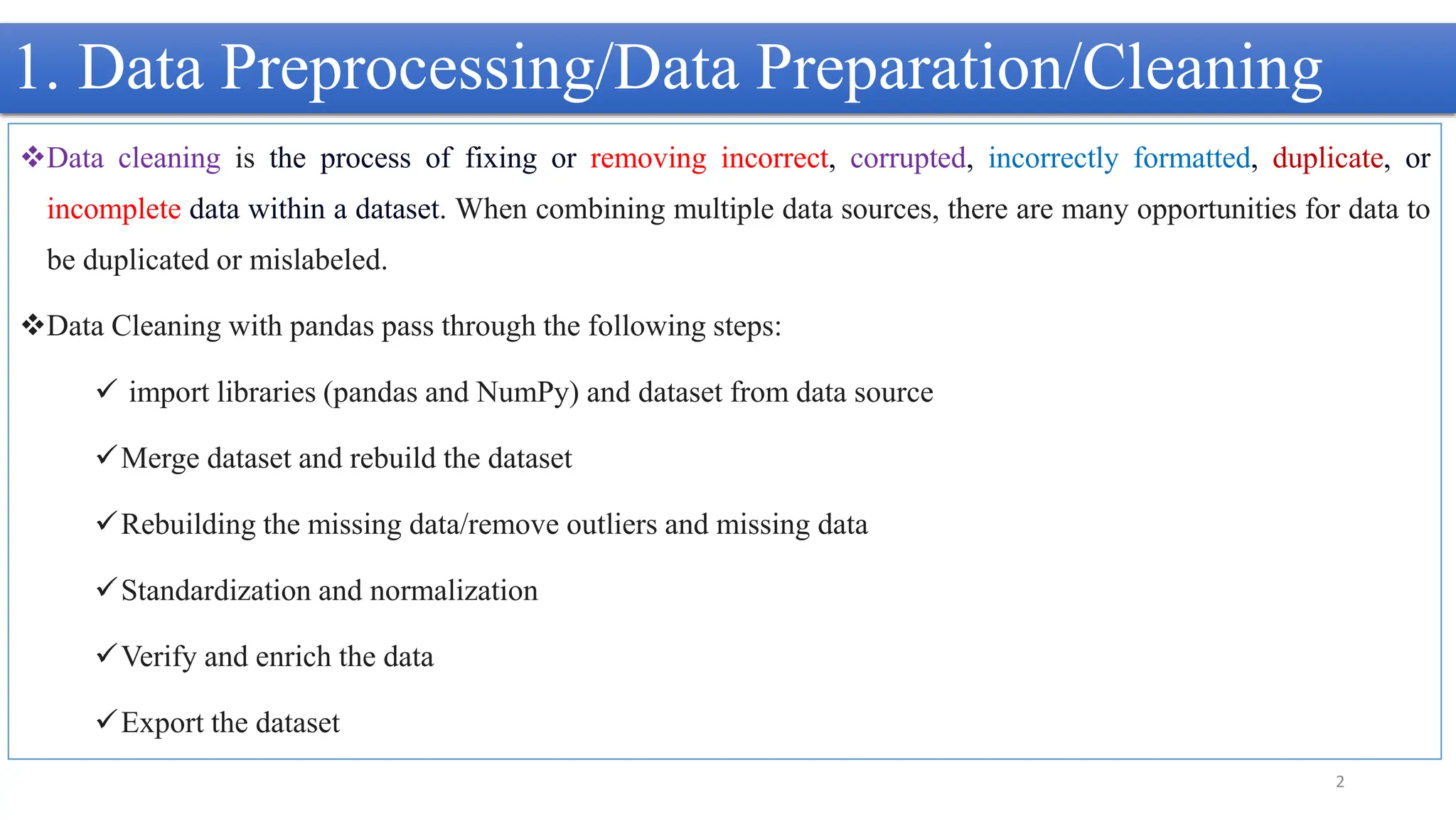 Data Cleaning And Feature Engineeringpptx Databases Computer Software And Applications