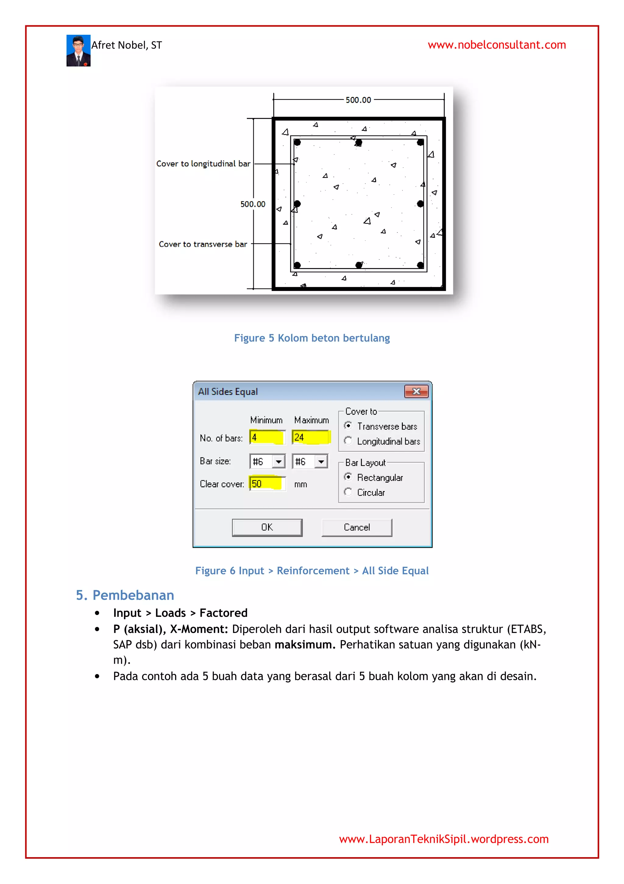 Step by step desain kolom menggunakan software pca col | PDF