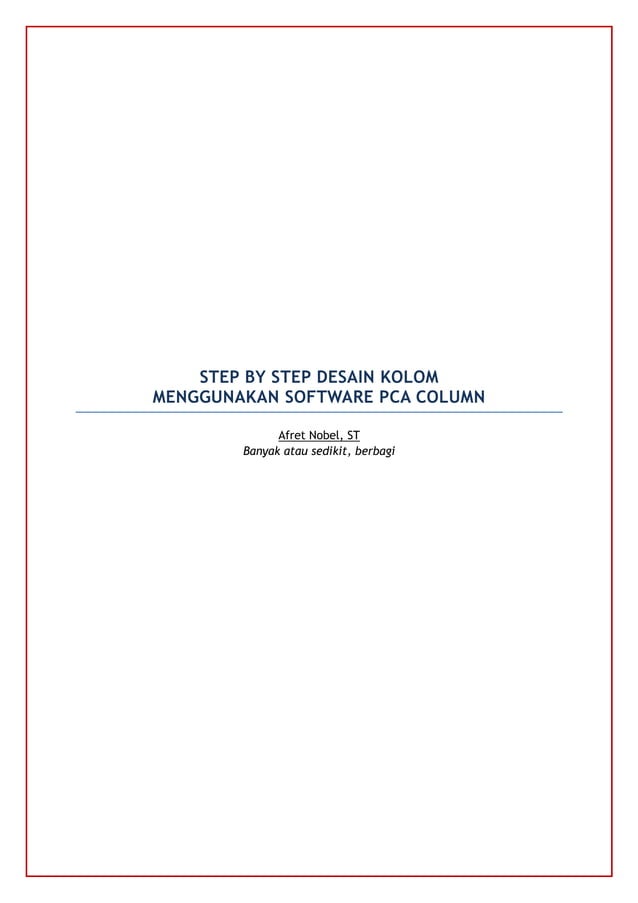 Step by step desain kolom menggunakan software pca col | PDF