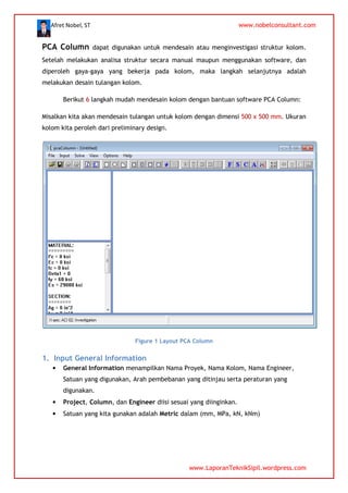 Step by step desain kolom menggunakan software pca col | PDF