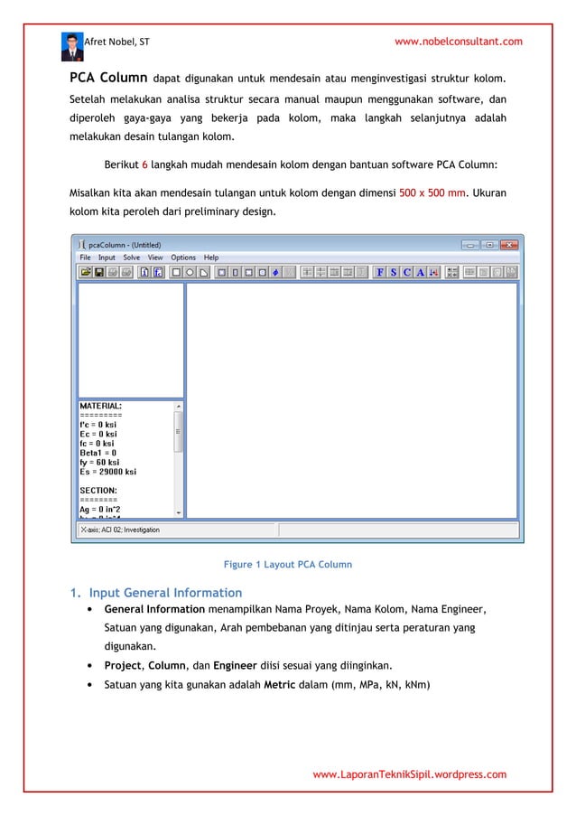 Step by step desain kolom menggunakan software pca col | PDF