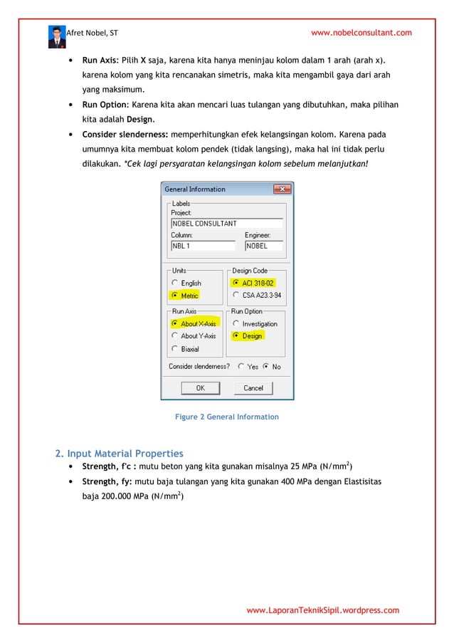 Step by step desain kolom menggunakan software pca col | PDF