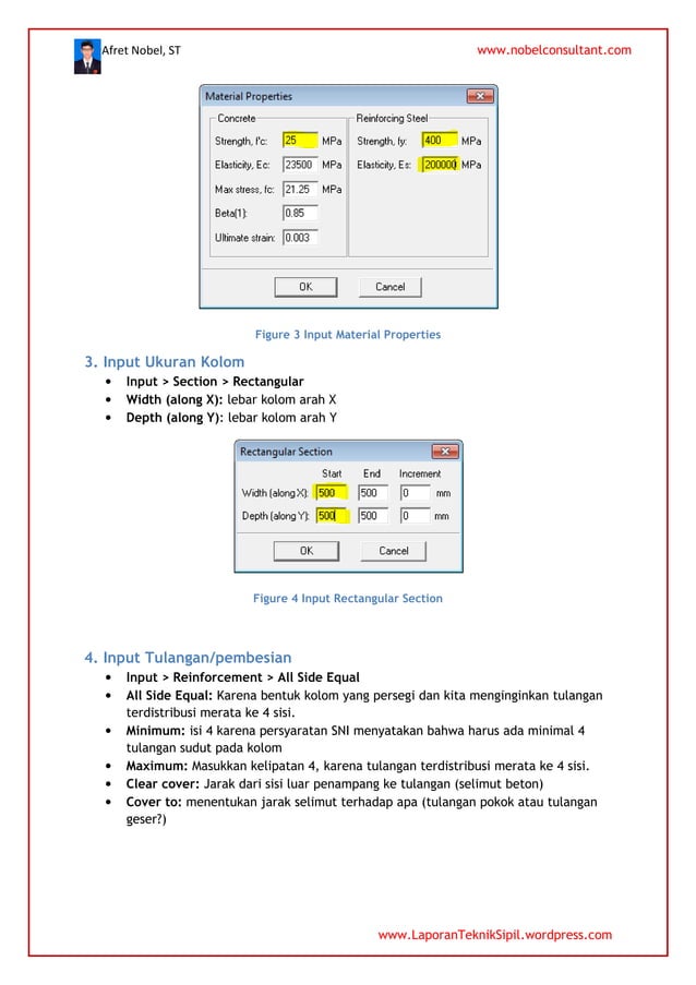 Step by step desain kolom menggunakan software pca col | PDF