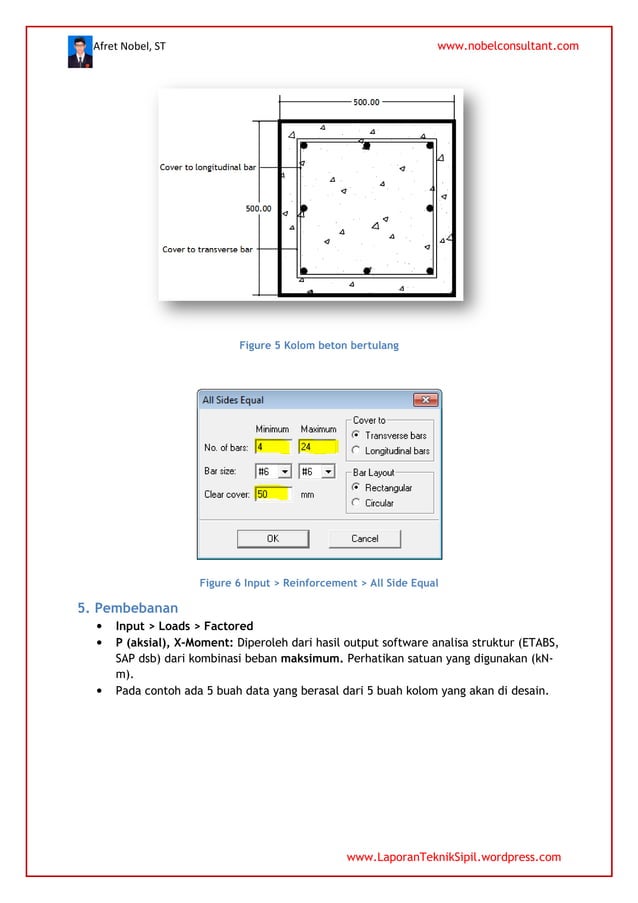 Step by step desain kolom menggunakan software pca col | PDF