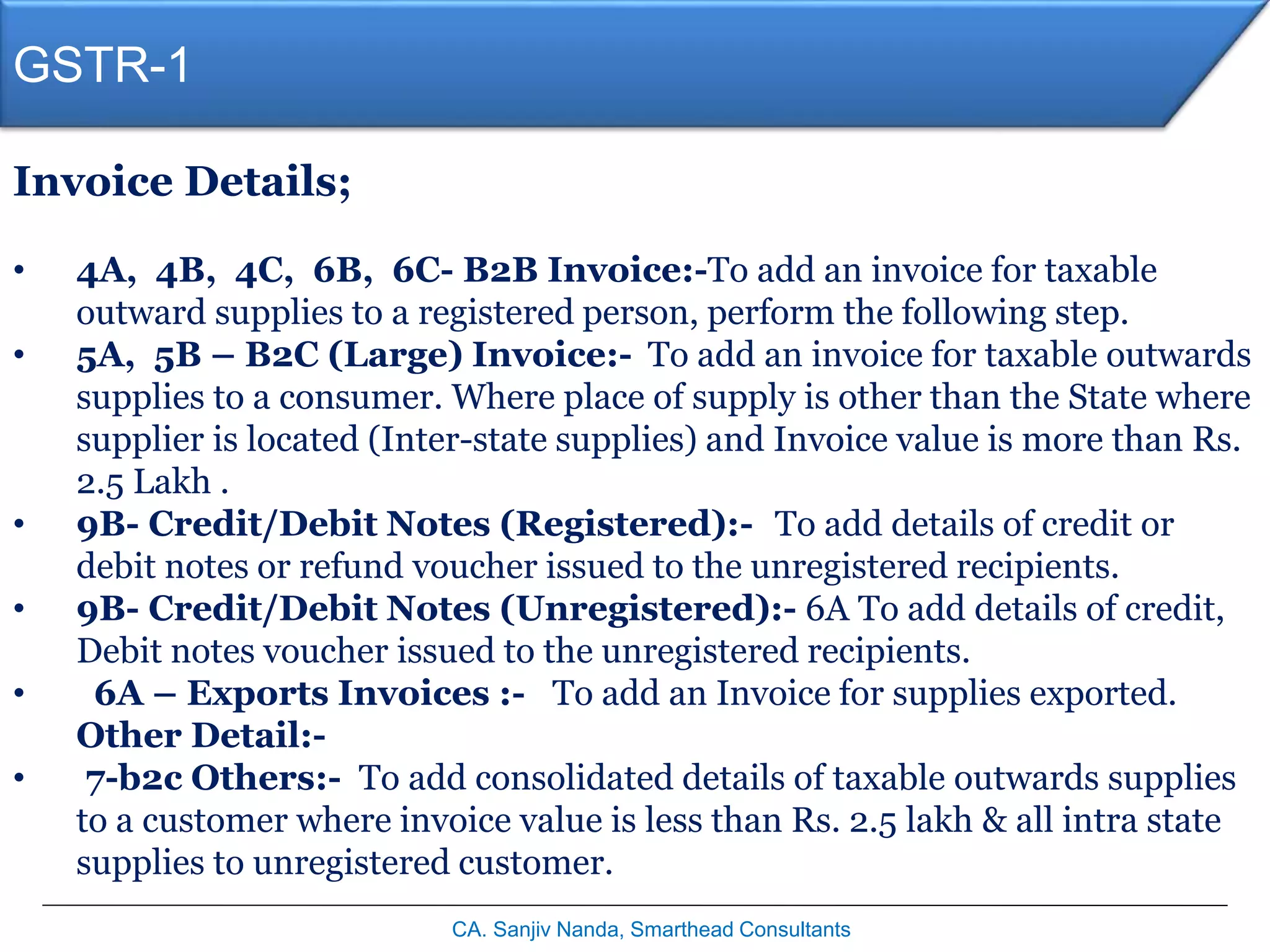 GSTR-1 PPT Filling Step by Step | PPTX